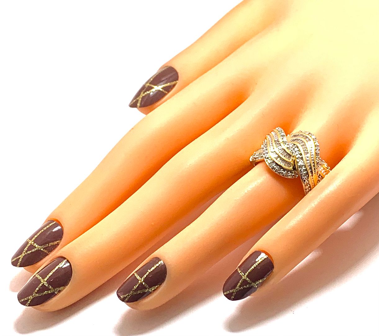 0.50 ctw Genuine Diamonds , 18k Yellow Gold & Jewelry Bronze Ring ...