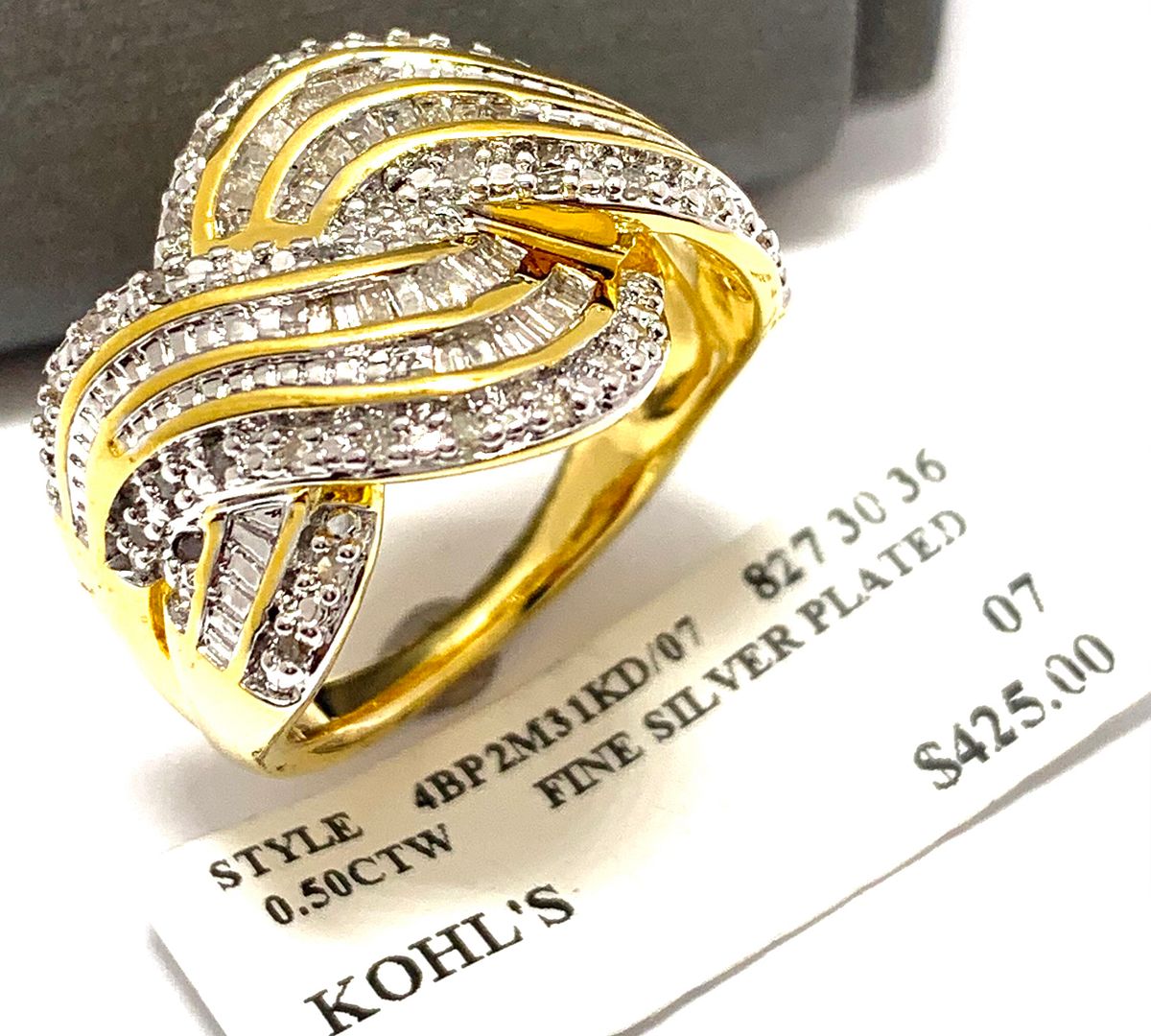 0.50 ctw Genuine Diamonds , 18k Yellow Gold & Jewelry Bronze Ring ...