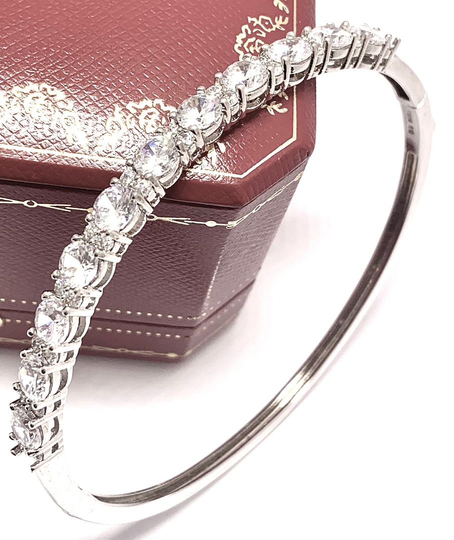 10.50ctw Diamonique Diamonds Bangle Bracelet | Property Room