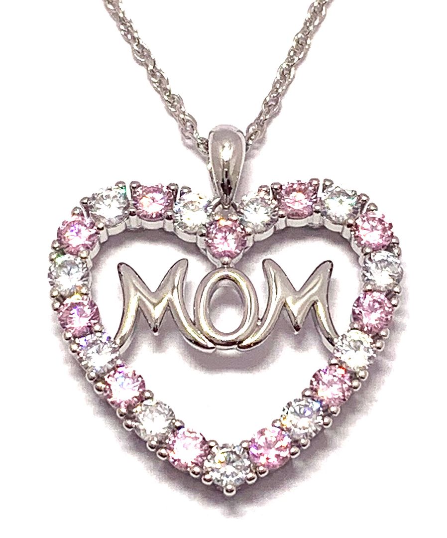 18k Gold Overlay 2.00ctw Pink Topaz & Diamonique Diamond Heart Necklace ...