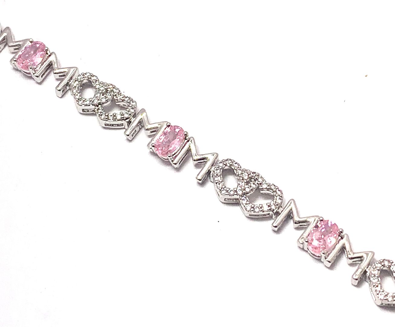 18k Gold Overlay 8.00ctw Pink Topaz & Diamonique Diamond Tennise ...
