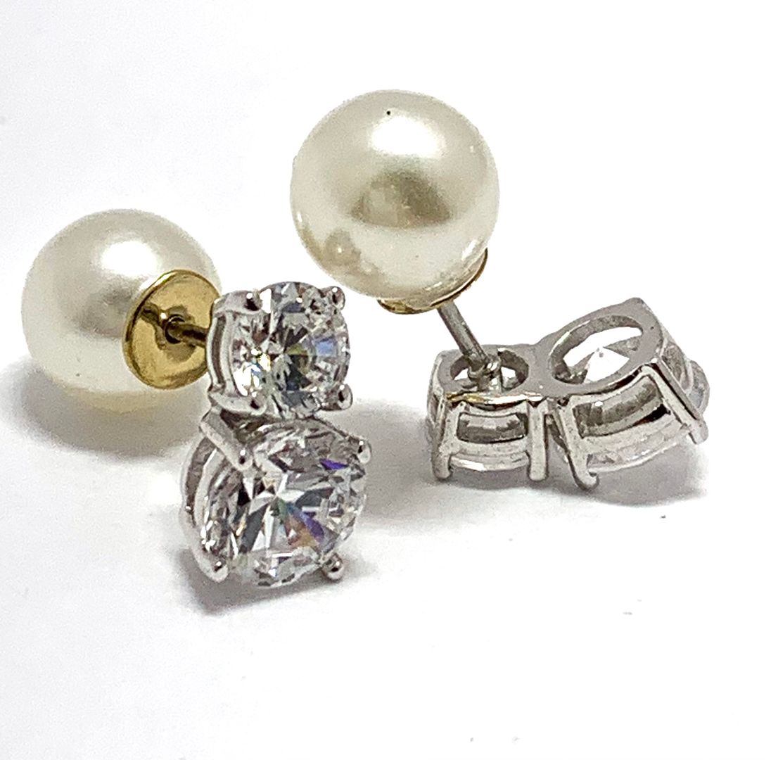 2 IN 1 Reversable Design .925 Sterling Silver 2.00ctw Diamonique ...