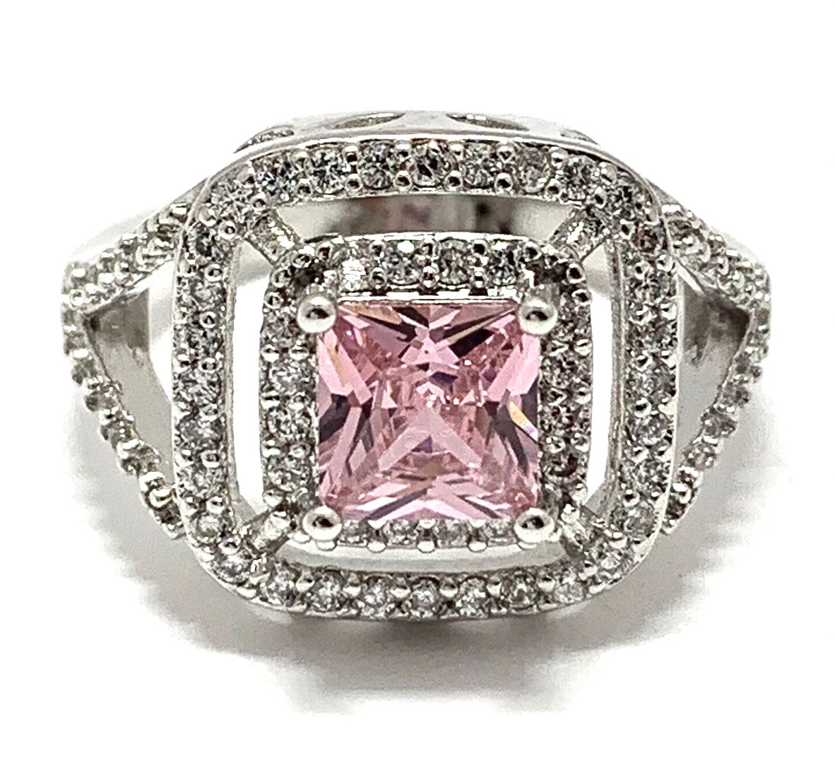 2.50ctw Pink Topaz & Diamonique Diamond Ring | Property Room