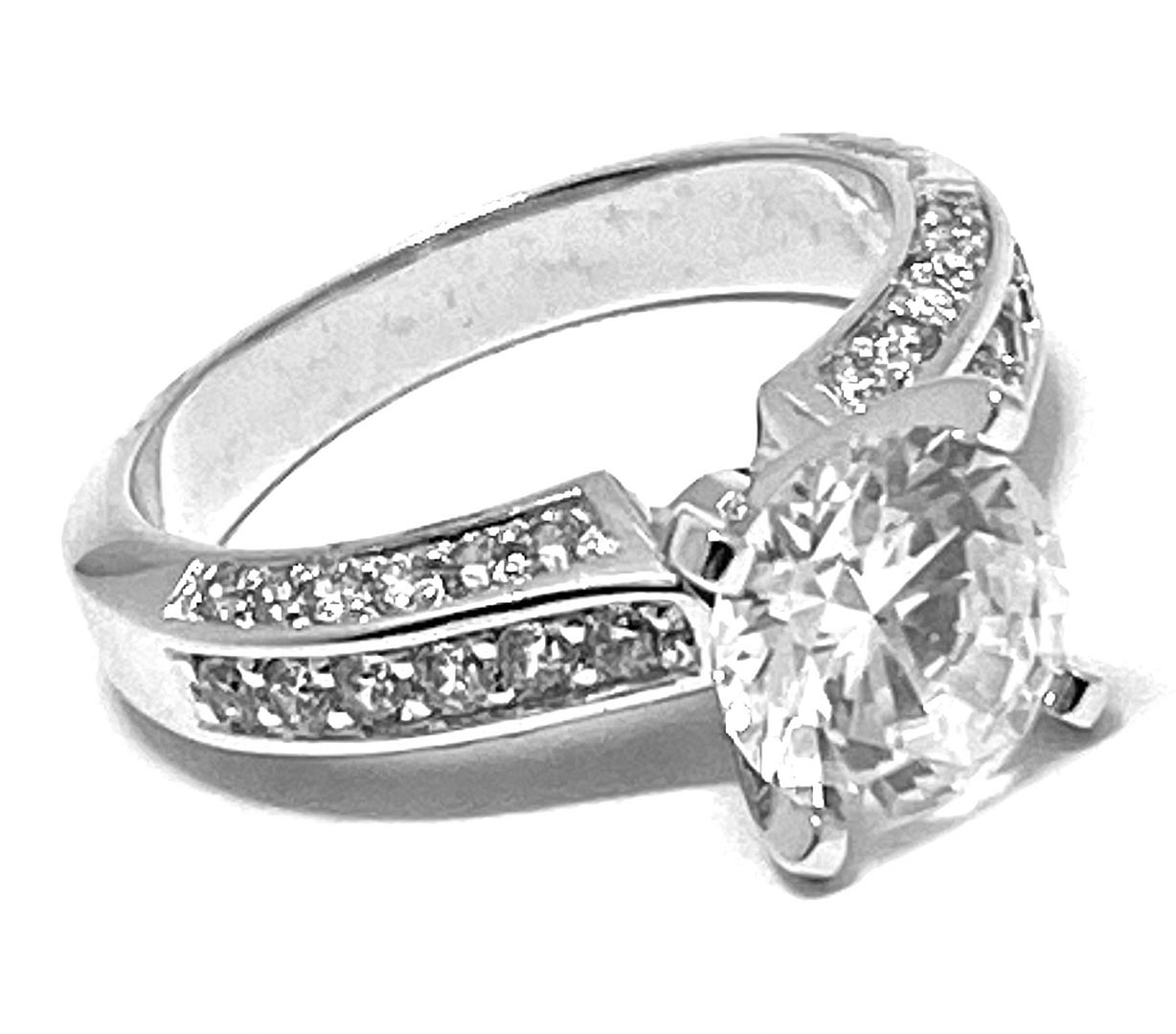 4..00 ctw Diamonique Diamond Engagement Ring, Genuine Platinum Overlay ...