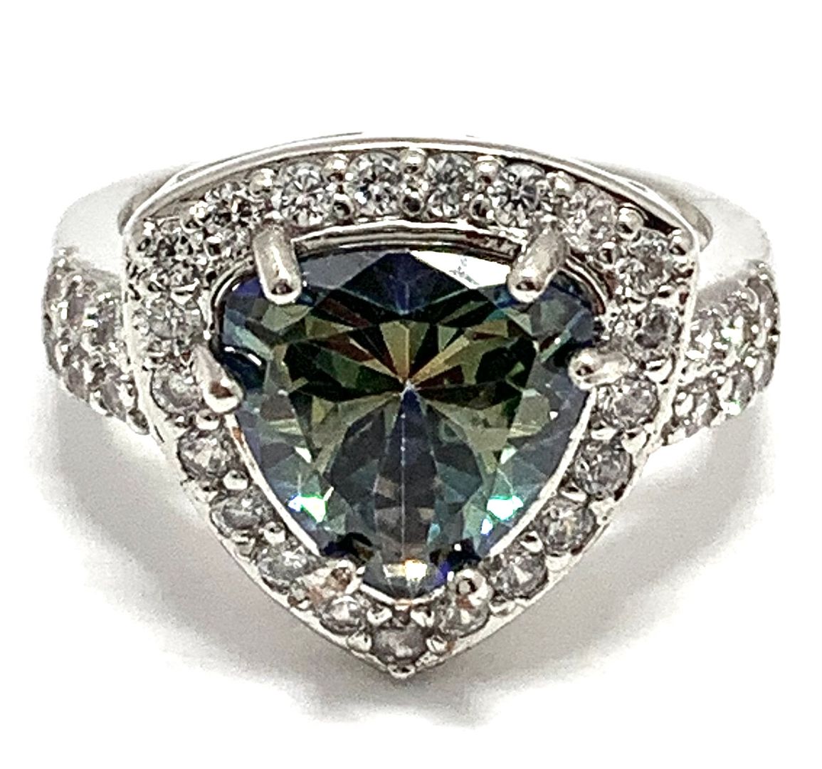 6.00ctw Mistique Topaz & Diamonique Diamond Ring | Property Room