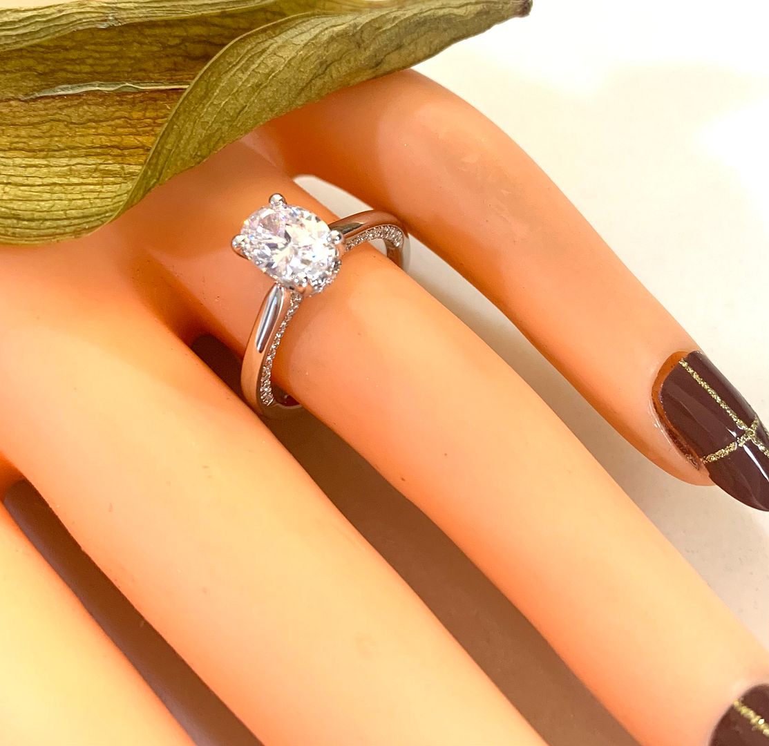 Designer .925 Sterling Silver & 18k WG 2.30ctw Diamond Art Cubic Zirconia Engagement Ring ...