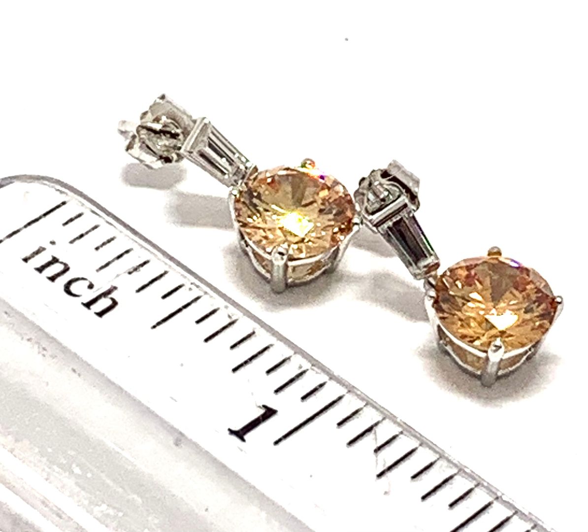 .925 Sterling Silver & 14k White Gold 8.00ctw Champagne Topaz & 0.10ctw ...