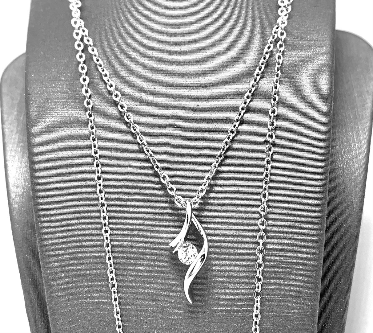 .925 Sterling Silver Dancing Diamond Design 0.10ctw Diamonique Diamond ...