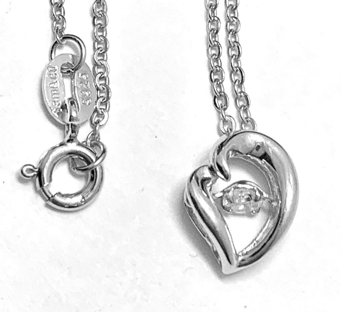 .925 Sterling Silver Dancing Diamond Design 0.12ctw Diamonique Diamond ...