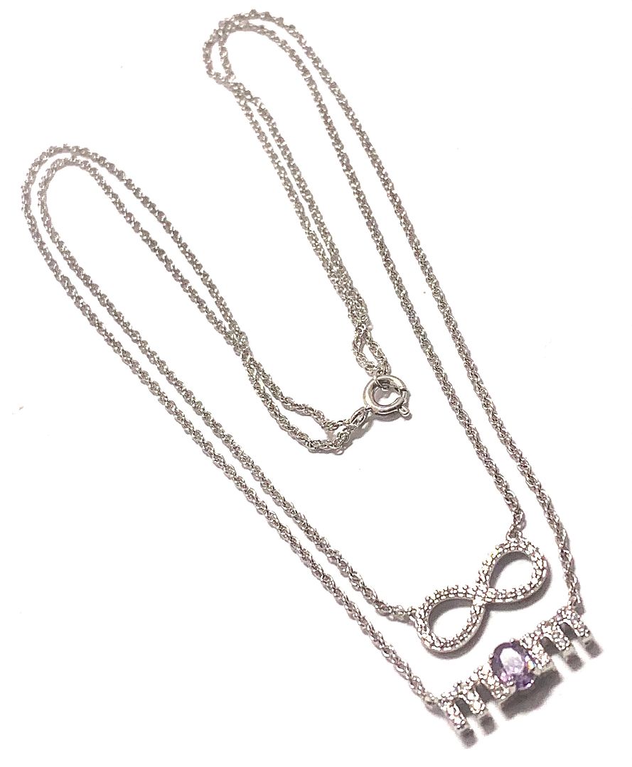 0.75ct Amethyst “MOM” Infinity Necklace in 18K Gold Overlay – Designer ...