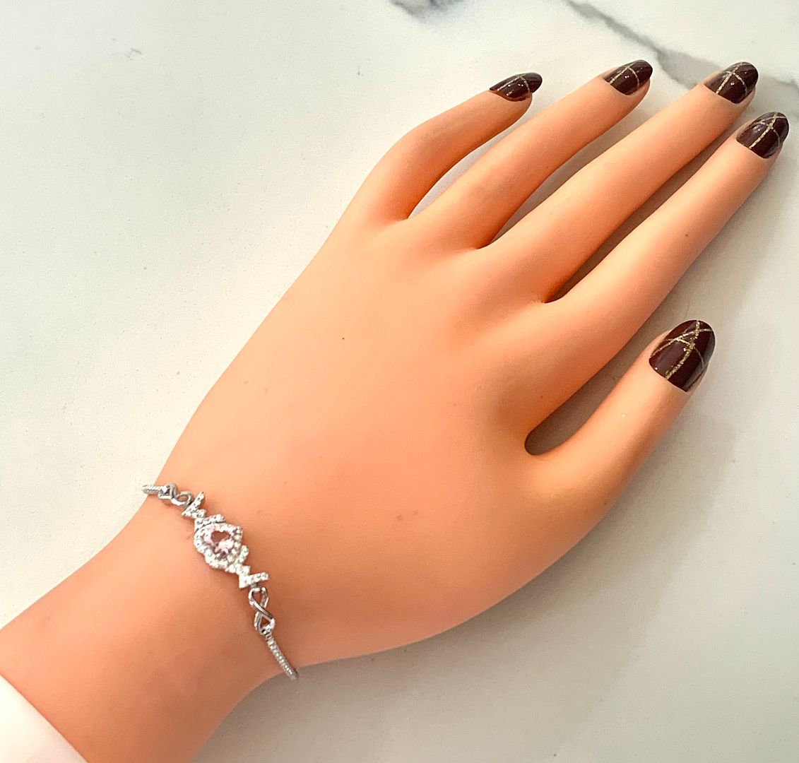 1.50ctw Pink Topaz & Diamonique Diamonds Adjustable Bracelet | Property ...