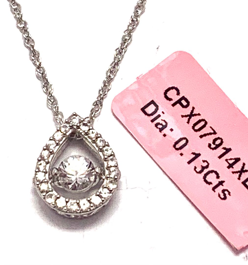 $189 Retail .925 Sterling Silver &18k White Gold 0.13ctw Genuine ...