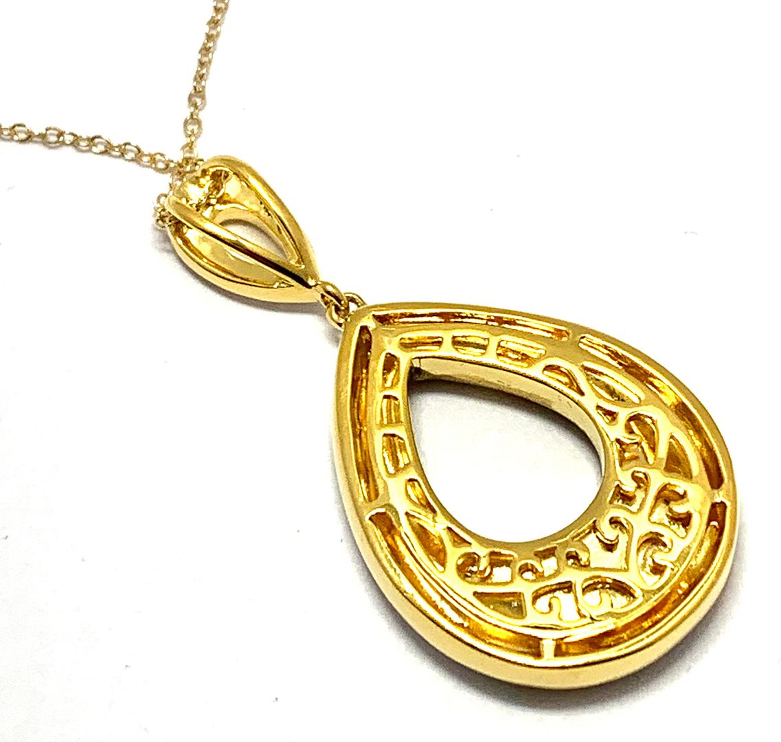 18k Yellow Gold & Jewelry Bronze 2.00ctw Cognac & White Crystal ...