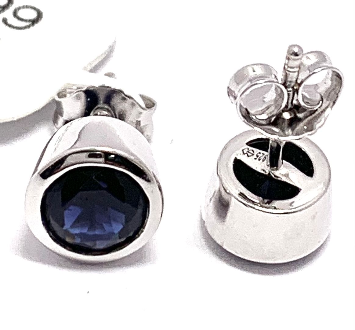 $249 Natural Midnight Blue Sapphire 925 Sterling Silver Stud Earrings ...