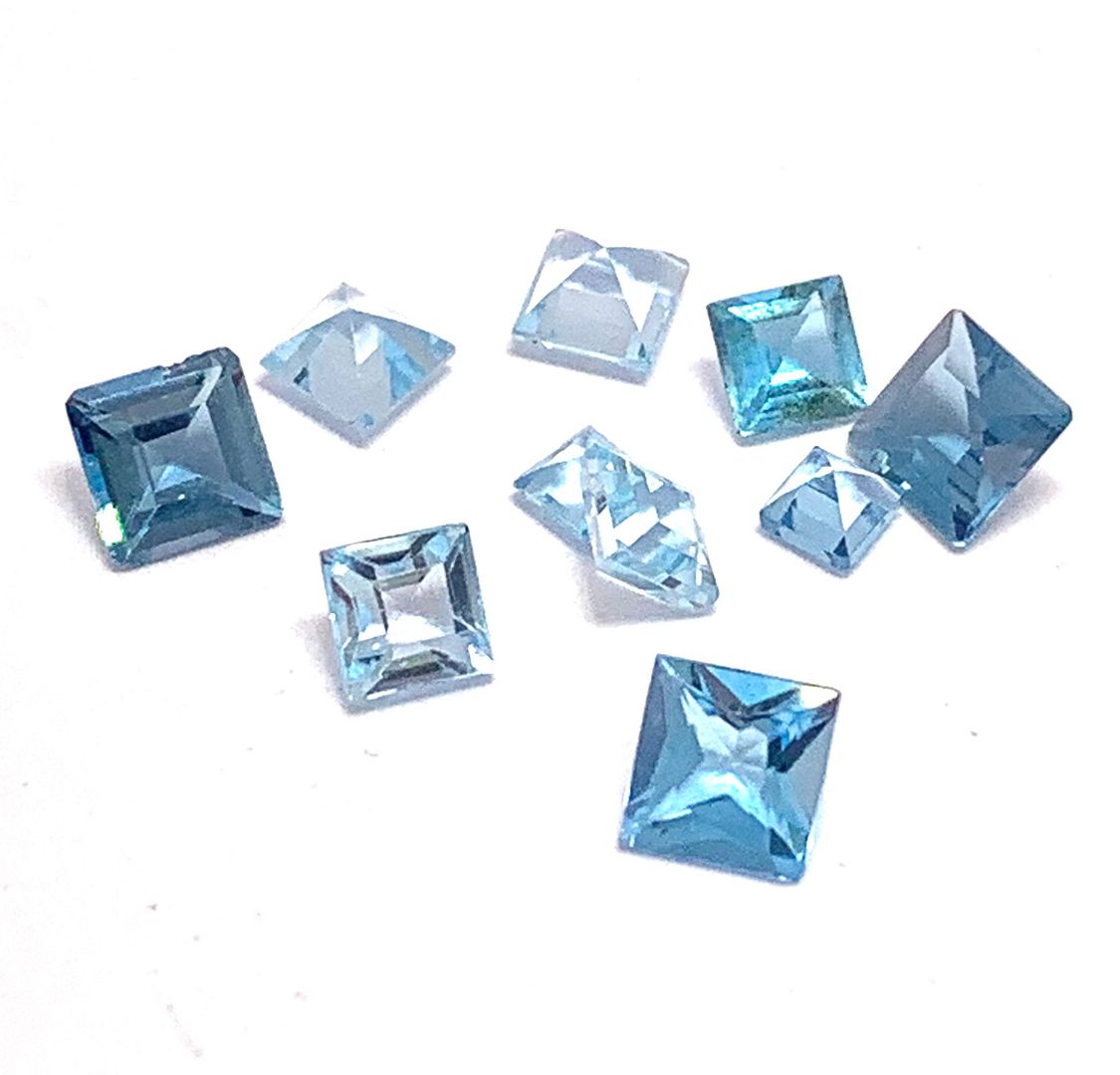 4.47ctw Lot of 10 Natural Brazilian Untreated Blue Topaz Gemstones ...
