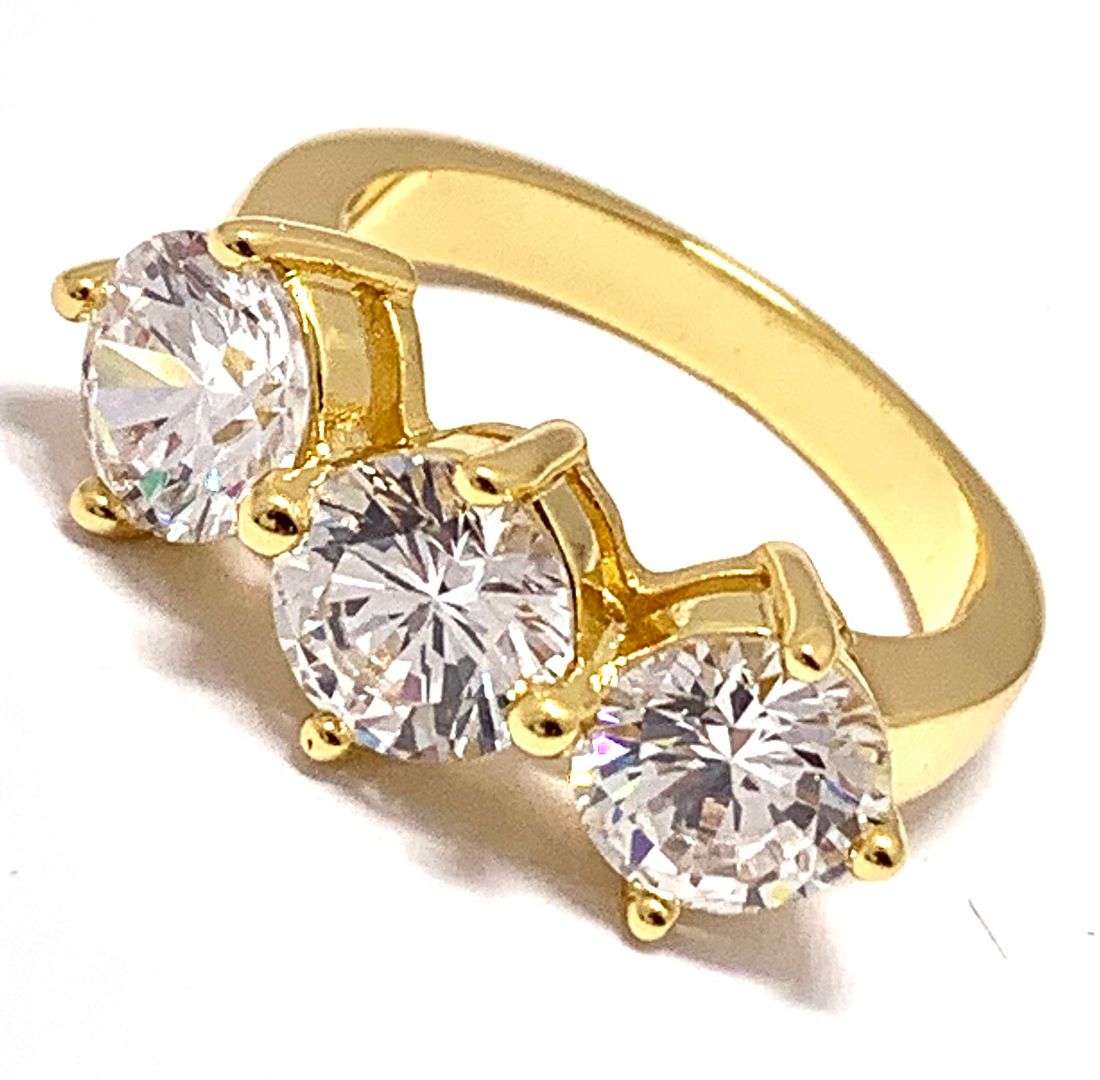 6.00ctw Three Stone Design Diamonique Diamond Ring | Property Room