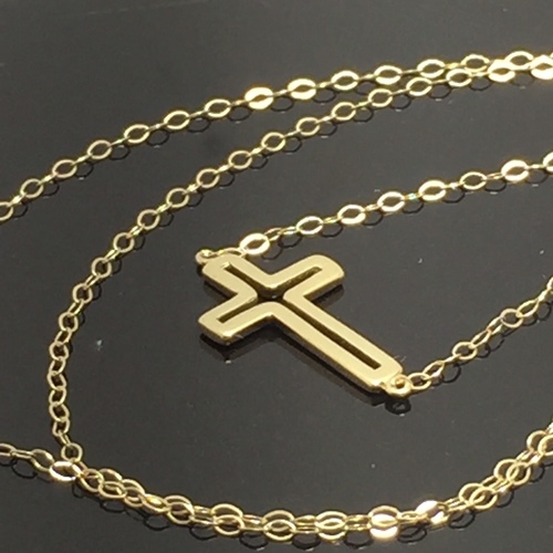 10k Solid Yellow Gold Cross Necklace | Property Room 10k Solid Yellow Gold Cross Necklace | Property Room