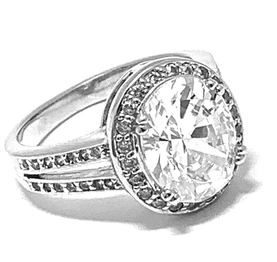 925 Sterling Silver & 14k Gold 6.50ctw Diamonique Diamond Modern Design ...