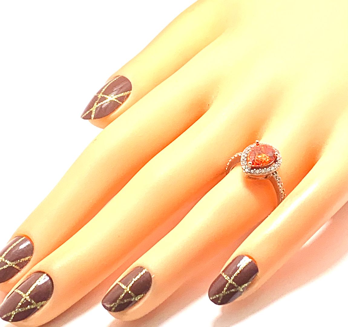 .925 Sterling Silver & 18k White Gold 3.00ctw Orange Topaz & Diamonique ...