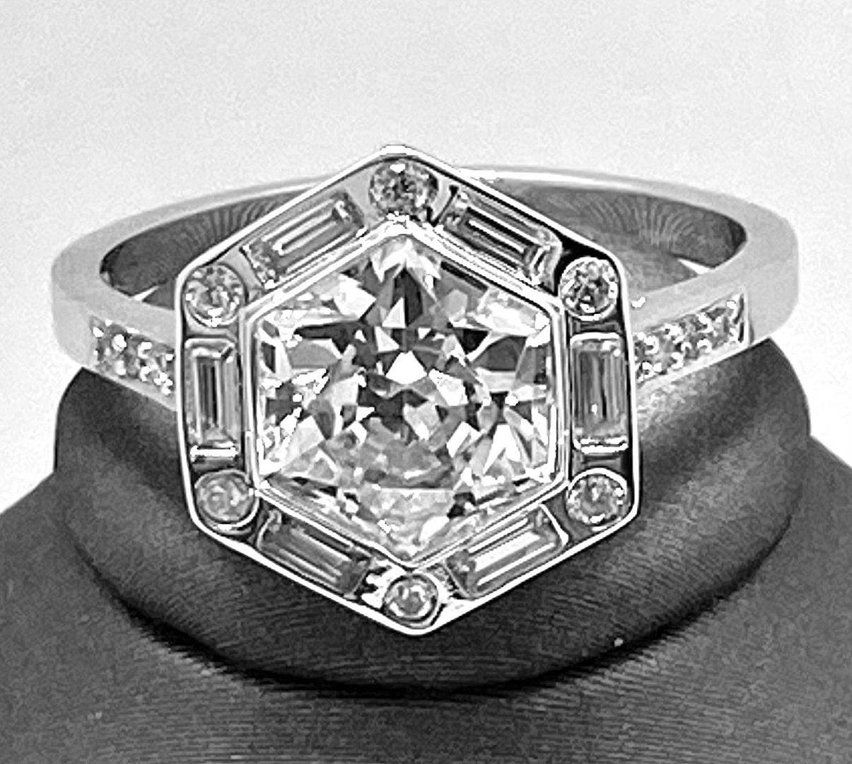 .925 Sterling Silver 5.50 ctw Diamonique Diamonds Engagement Ring ...