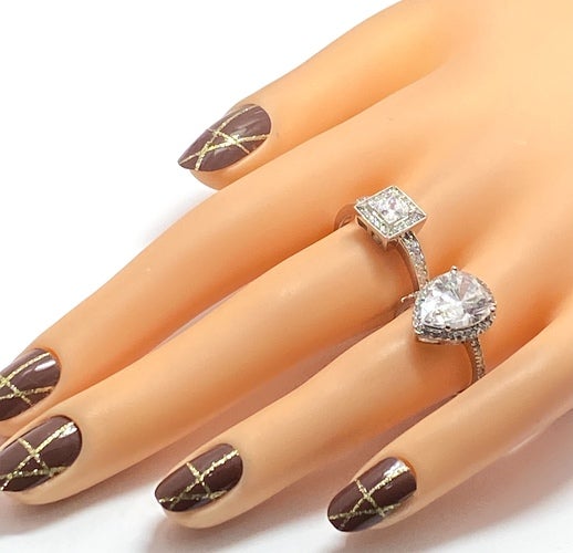 .925 Sterling Silver, 9.55ct "SIGNITY STAR" Cubic Zirconia Lot of Two ...