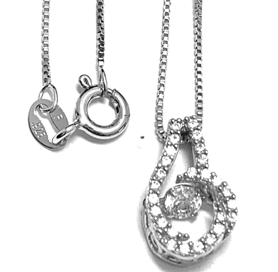 .925 Sterling Silver Dancing Diamond Design 0.50ctw Diamonique Diamond ...