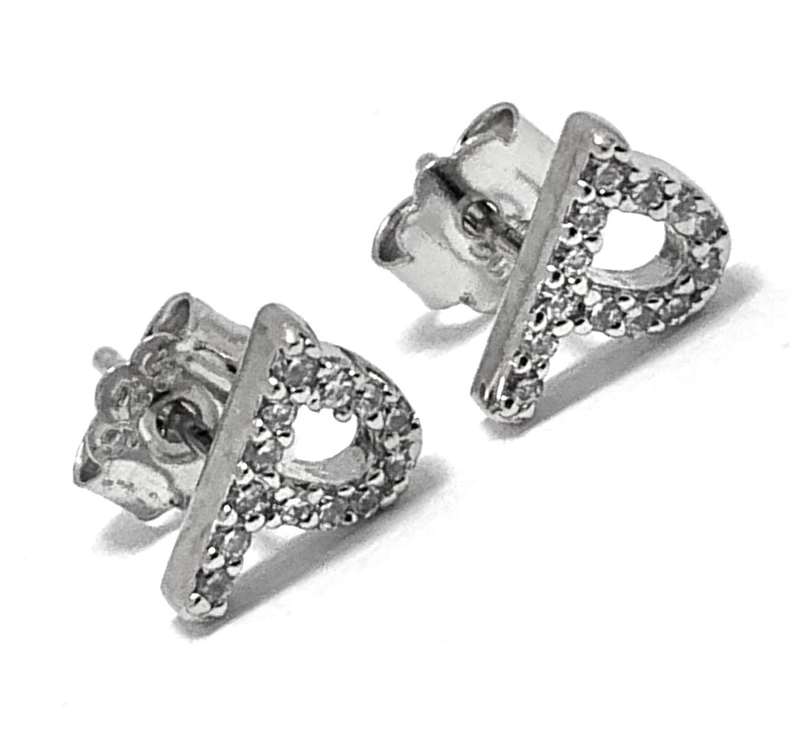 .925 Strerling Silver & 18k Gold 0.25ctw Diamonique Diamond “Initial P ...