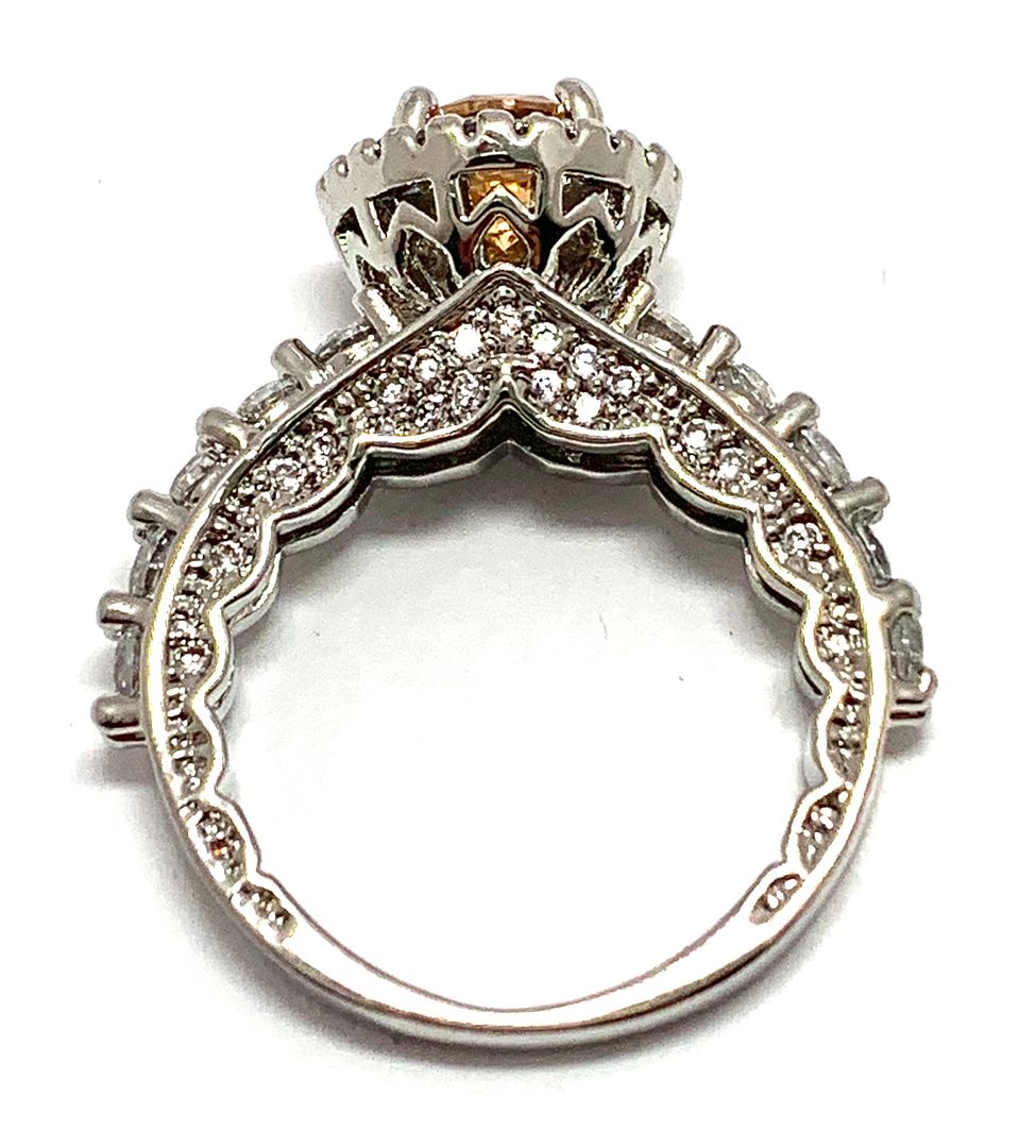 Antique Style 3.00ctw Champagne Topaz & Diamonique Diamond Ring ...