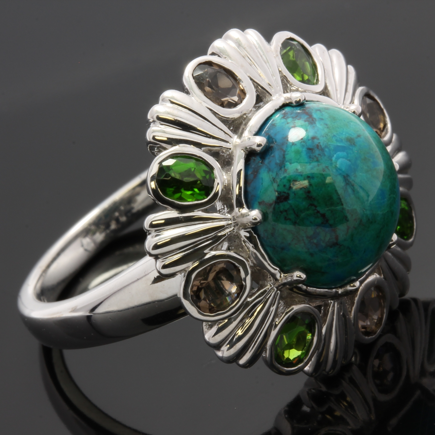 Authentic Lorenzo .925 Sterling Silver Chrysocolla Ring Size 6 ...