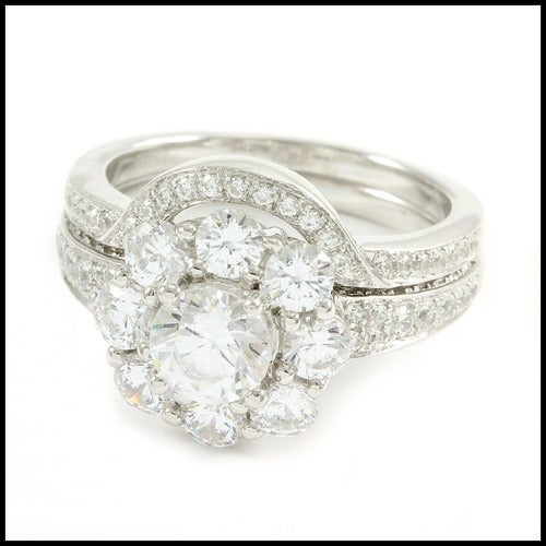 Bridal Engagement Ring Set 2.8ctw .925 Sterling Silver | Property Room