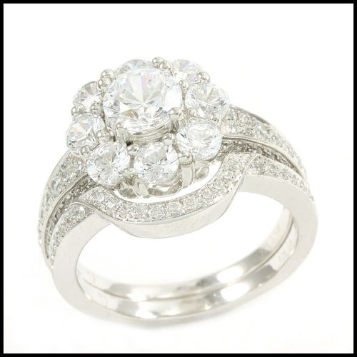 Bridal Engagement Ring Set 2.8ctw .925 Sterling Silver | Property Room