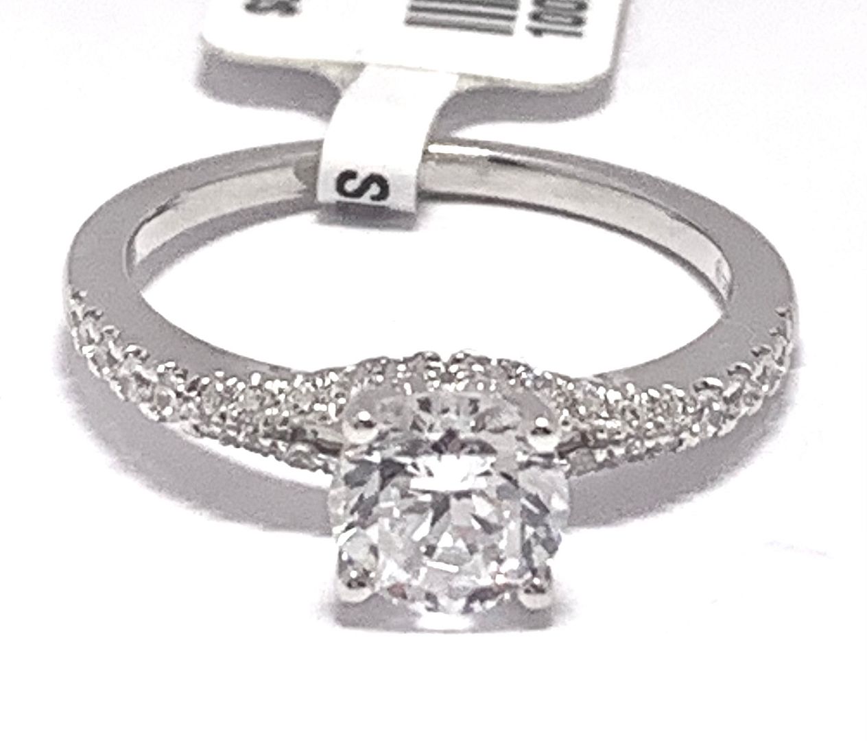 Designer .925 Sterling Silver & 18k WG 2.28ctw Diamond Art Cubic Zirconia Engagement Ring ...
