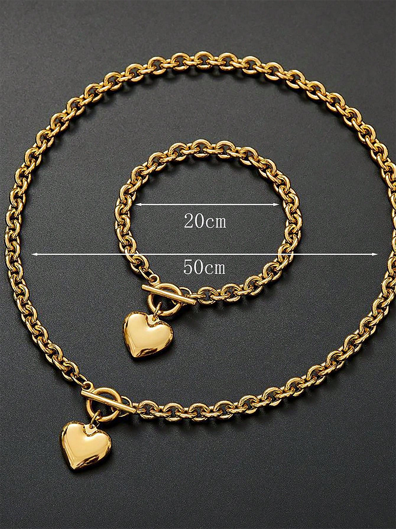 Designer Inspired 41.1 gram 18k Gold Overlay Necklace & Bracelet Set ...