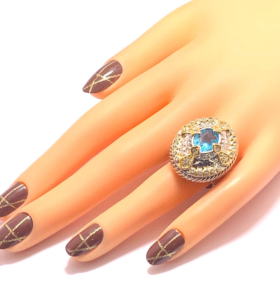 Designer Inspired 5.00ctw Blue Topaz & Diamonique Diamond Statement ...