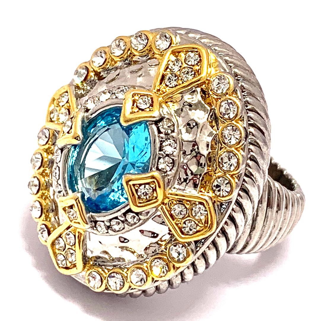 Designer Inspired 5.00ctw Blue Topaz & Diamonique Diamond Statement ...