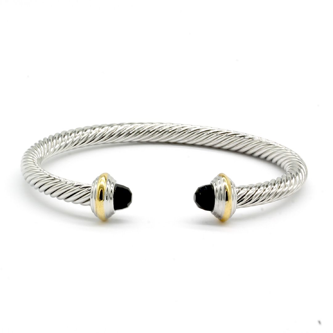 Onyx Twisted Cable Bangle Cuff Bracelet | Property Room