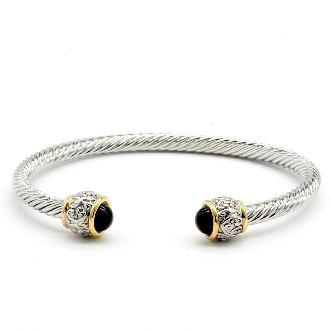 Onyx Twisted Cable Bangle Cuff Bracelet | Property Room