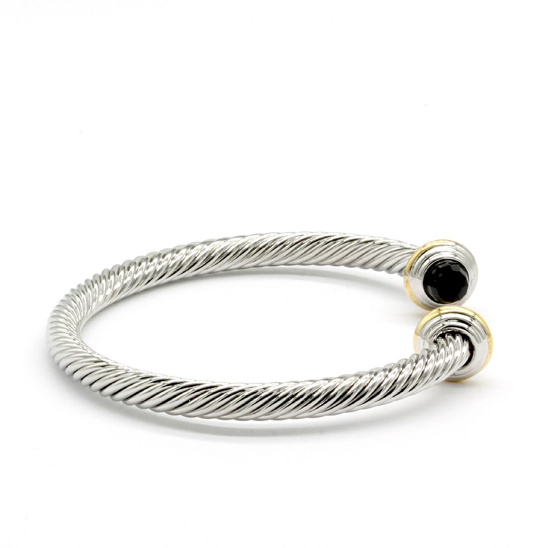 Onyx Twisted Cable Bangle Cuff Bracelet | Property Room