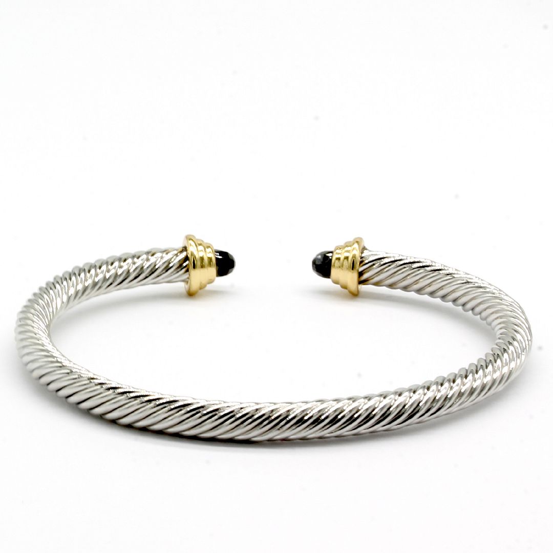 Onyx Twisted Cable Bangle Cuff Bracelet | Property Room