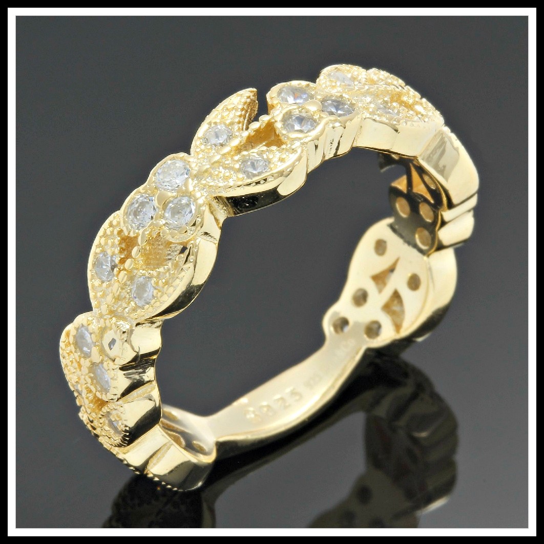 Solid .925 Sterling Silver with 18K Yellow Gold Overlay, 0.75ctw AAA ...