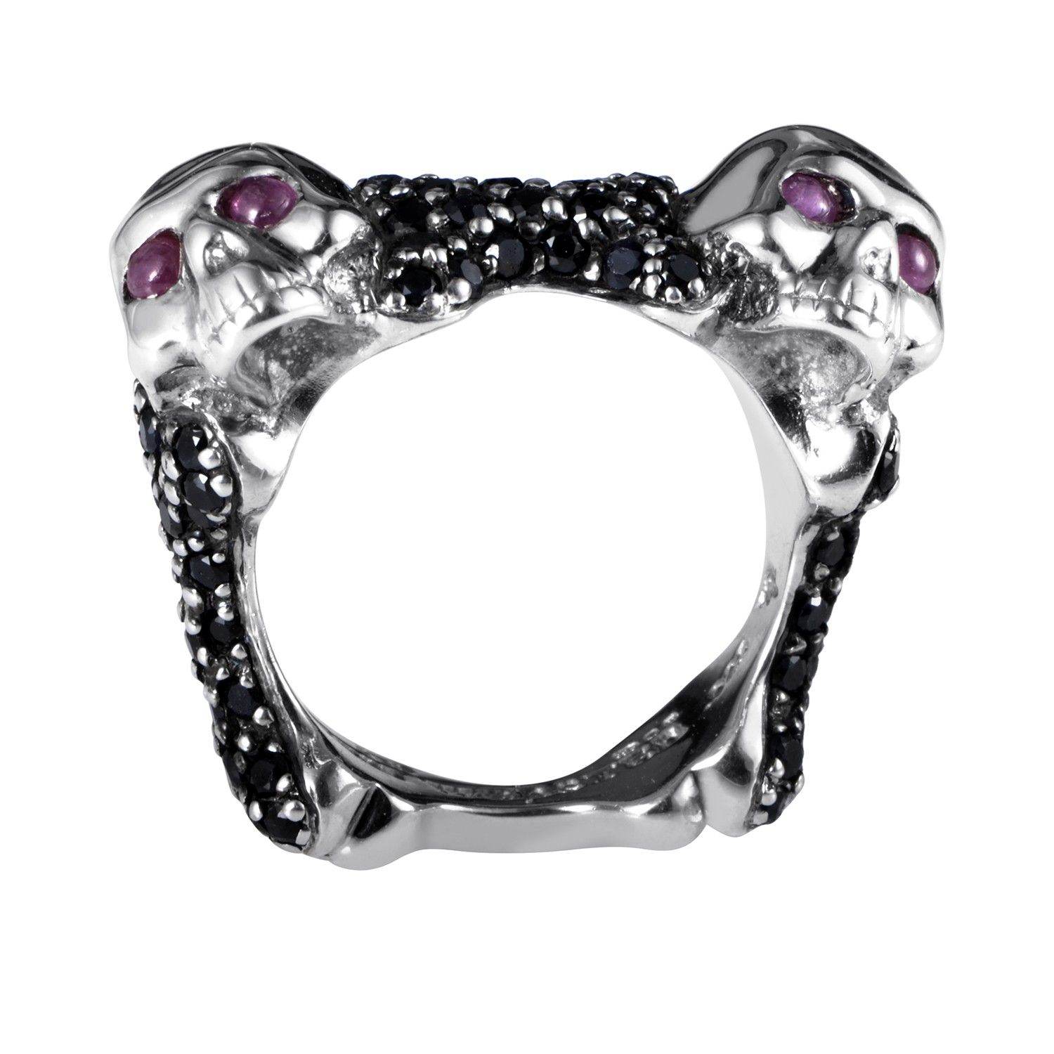 Stephen Webster Skull & Bones Solid .925 Sterling Silver Genuine Ruby ...