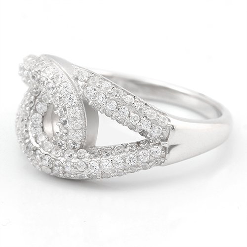 Sterling Silver w/18k White Gold 0.5ct AAA Grade Italian CZ's Ring Size ...