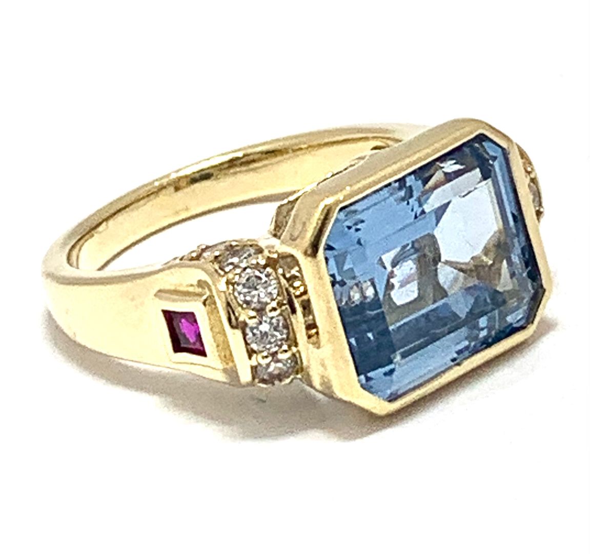 TOVA Designer .925 Sterling Silver London Blue Topaz, Ruby & Diamonique ...