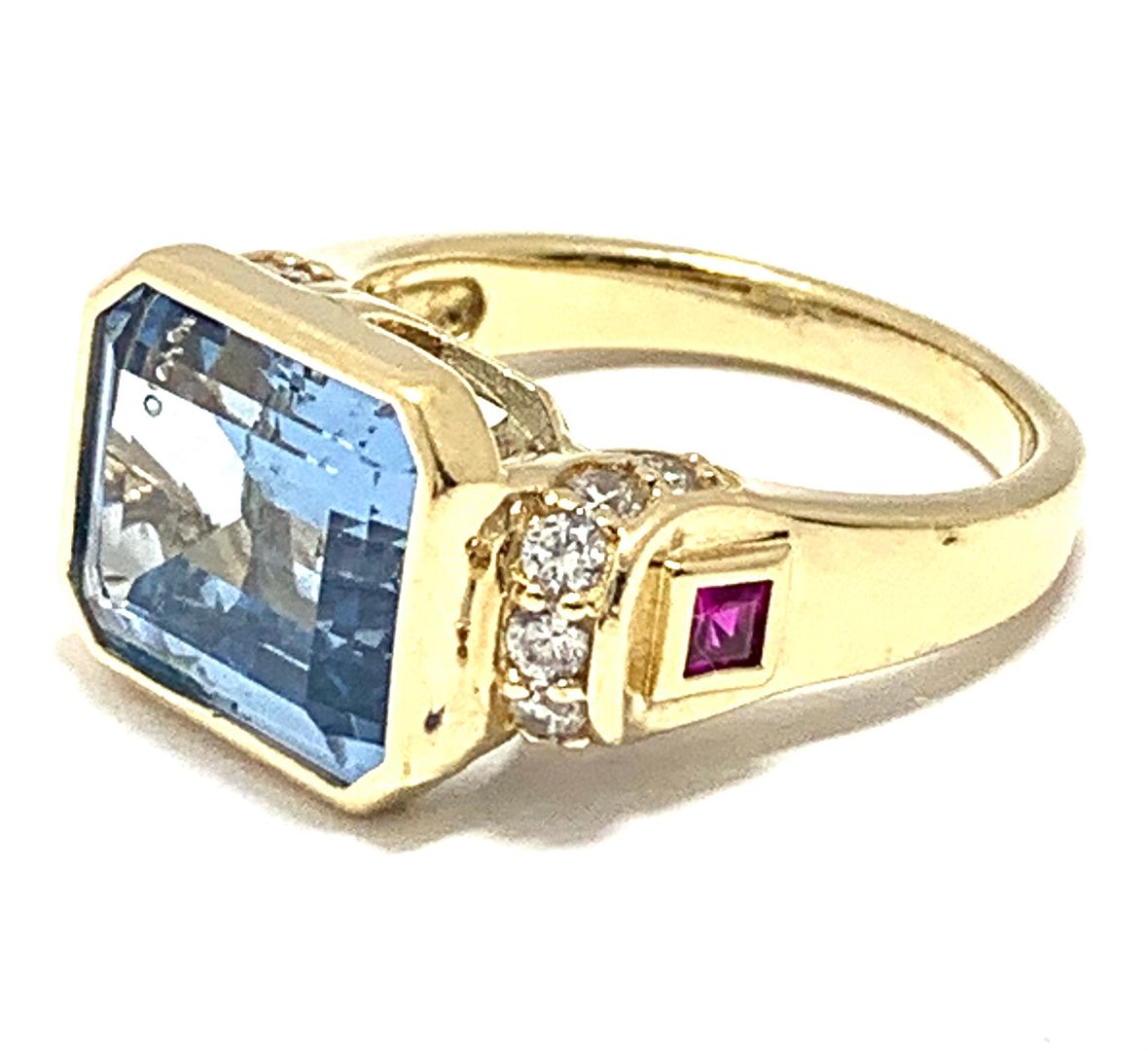 TOVA Designer .925 Sterling Silver London Blue Topaz, Ruby & Diamonique ...