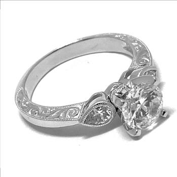 2.50 ctw Diamonique Diamond Engagement Ring. Genuine Platinum Overlay ...