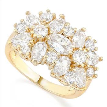 6.00ctw White Sapphire 14k Gold Overlay Ring | Property Room
