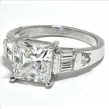 7.00ct Signity Diamond Engagement Ring 14k Gold Over .925 Sterling ...