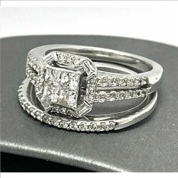 925 Sterling Silver 1.25ct Princess Cut Signity Star CZ Halo Engagement ...