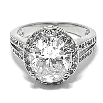 925 Sterling Silver & 14k Gold 6.50ctw Diamonique Diamond Modern Design ...