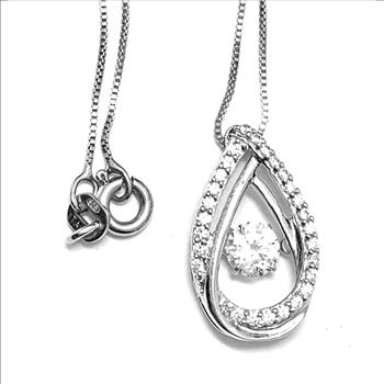.925 Sterling Silver & 14k Gold “Dancing Diamond” Design 1.00ctw ...
